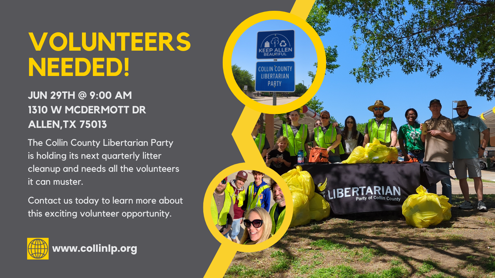 Keep Allen Beautiful Litter Cleanup - Collin County Libertarian Party